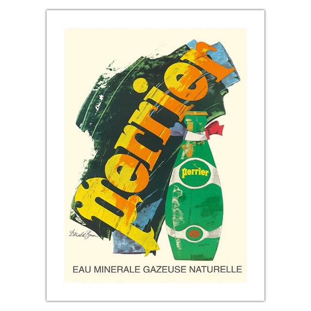 Perrier - Natural Sparkling Mineral Water - Vintage Advertising Poster ...
