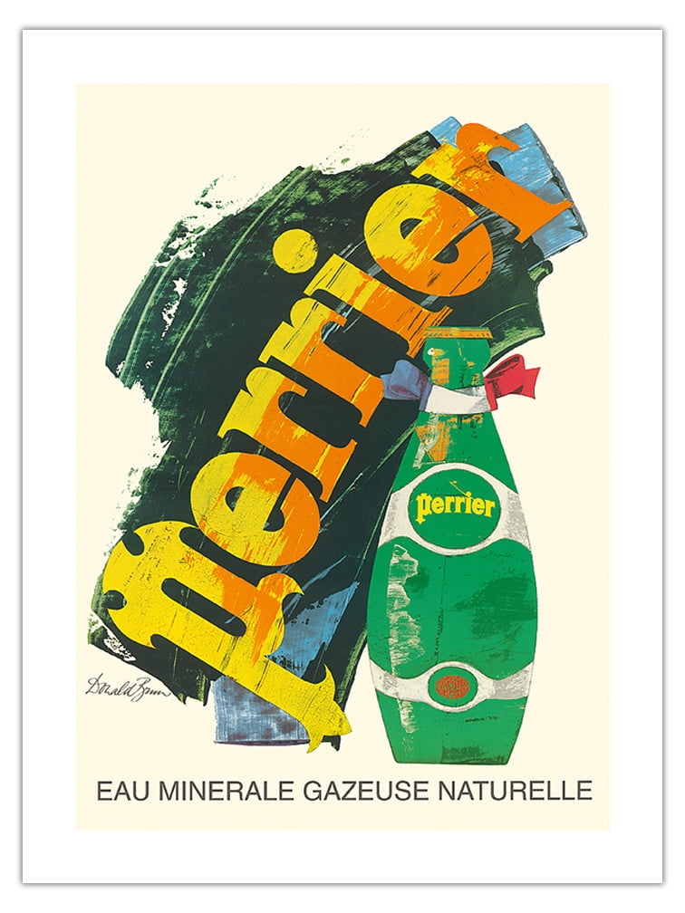 Perrier - Natural Sparkling Mineral Water - Vintage Advertising Poster ...