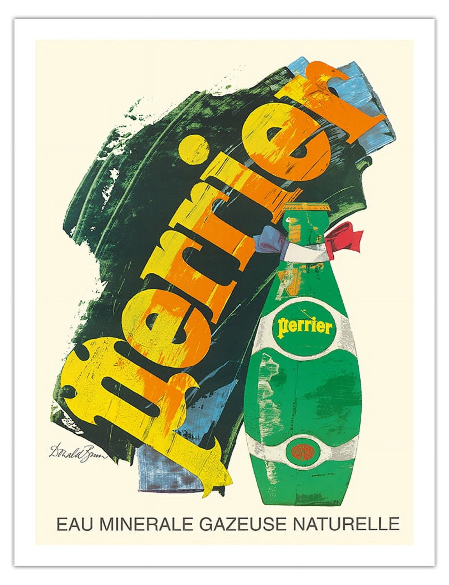 Perrier - Natural Sparkling Mineral Water - Vintage Advertising Poster ...