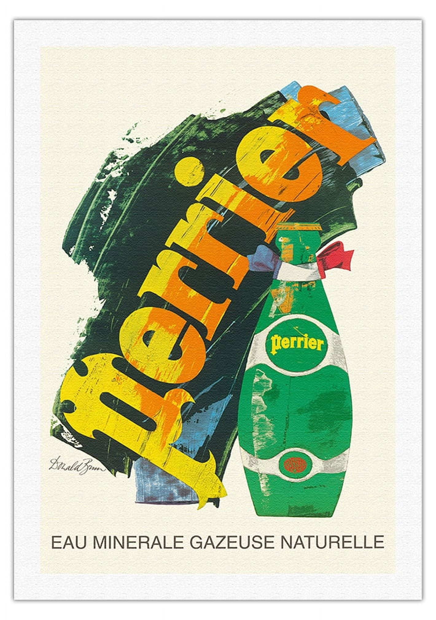 Perrier - Natural Sparkling Mineral Water - Vintage Advertising Poster ...