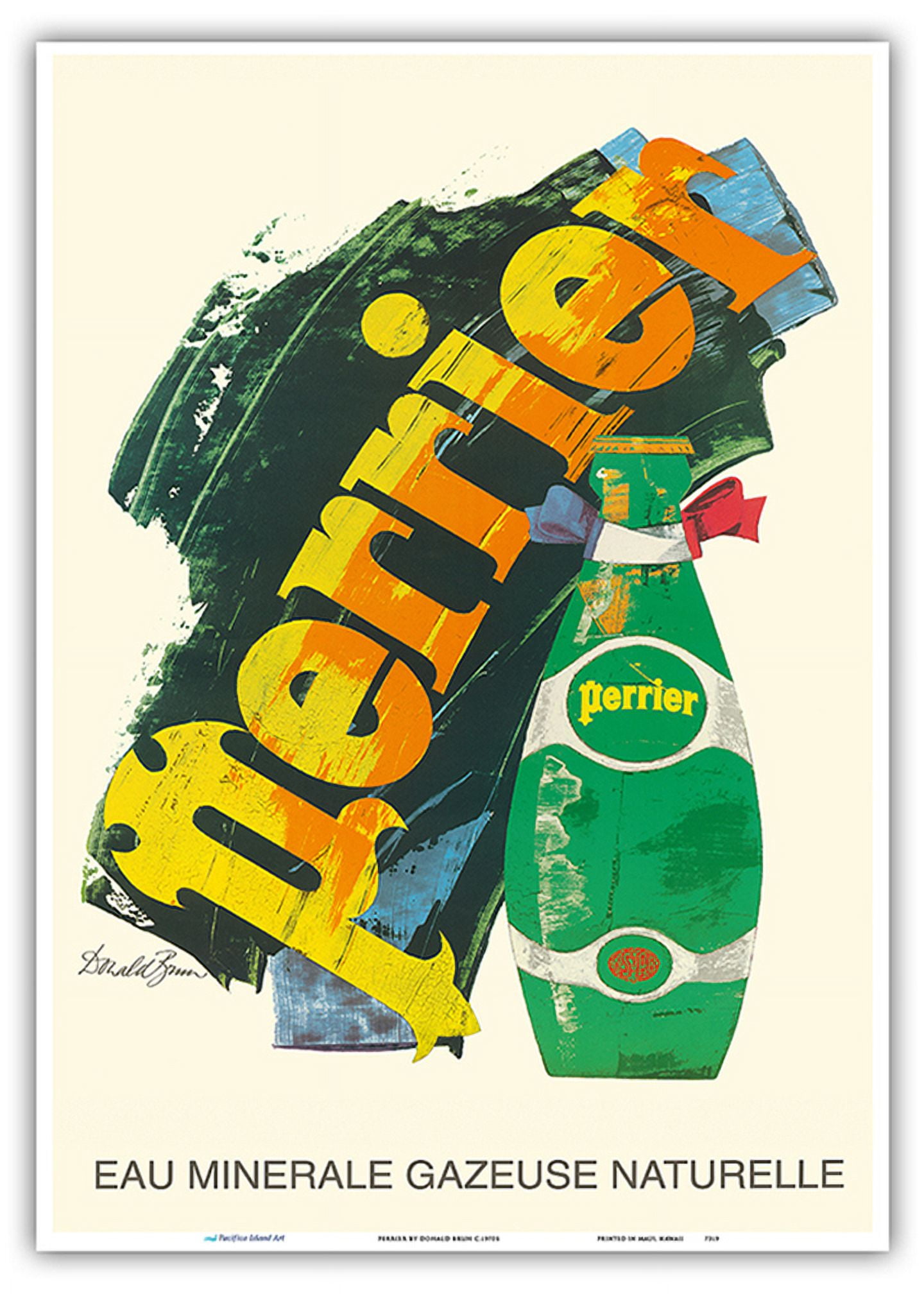 Perrier - Natural Sparkling Mineral Water - Vintage Advertising Poster ...
