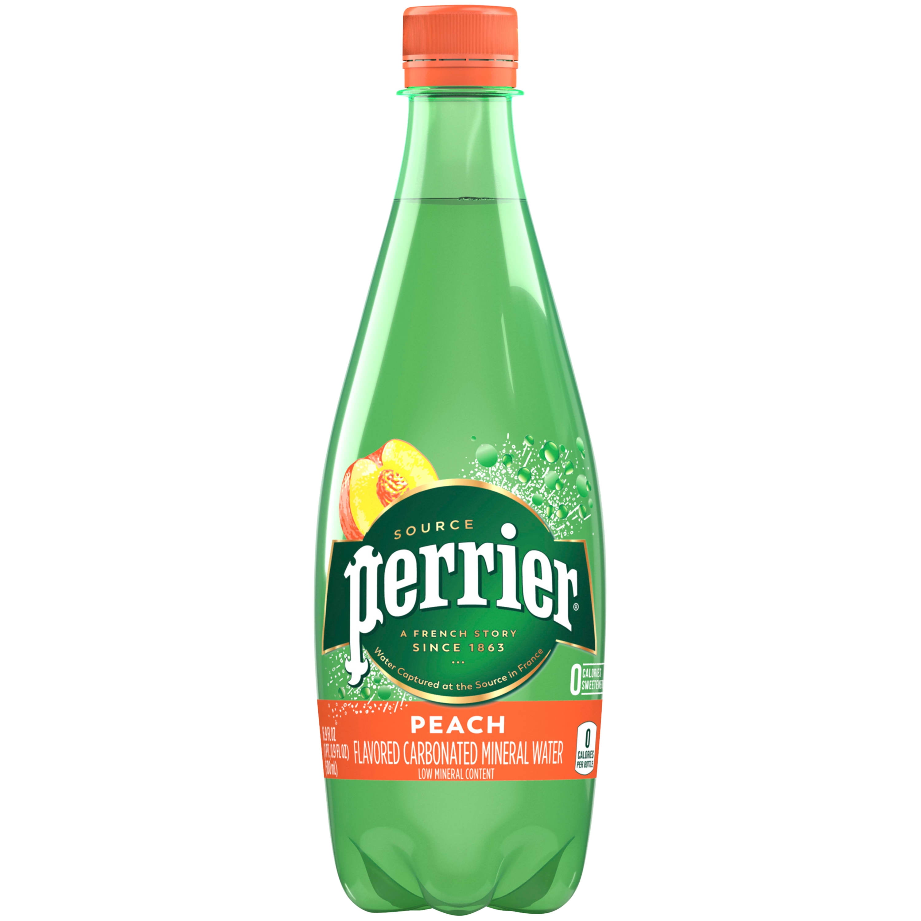 Perrier Peach Flavored Carbonated Mineral Water, 16.9 fl oz - Walmart.com