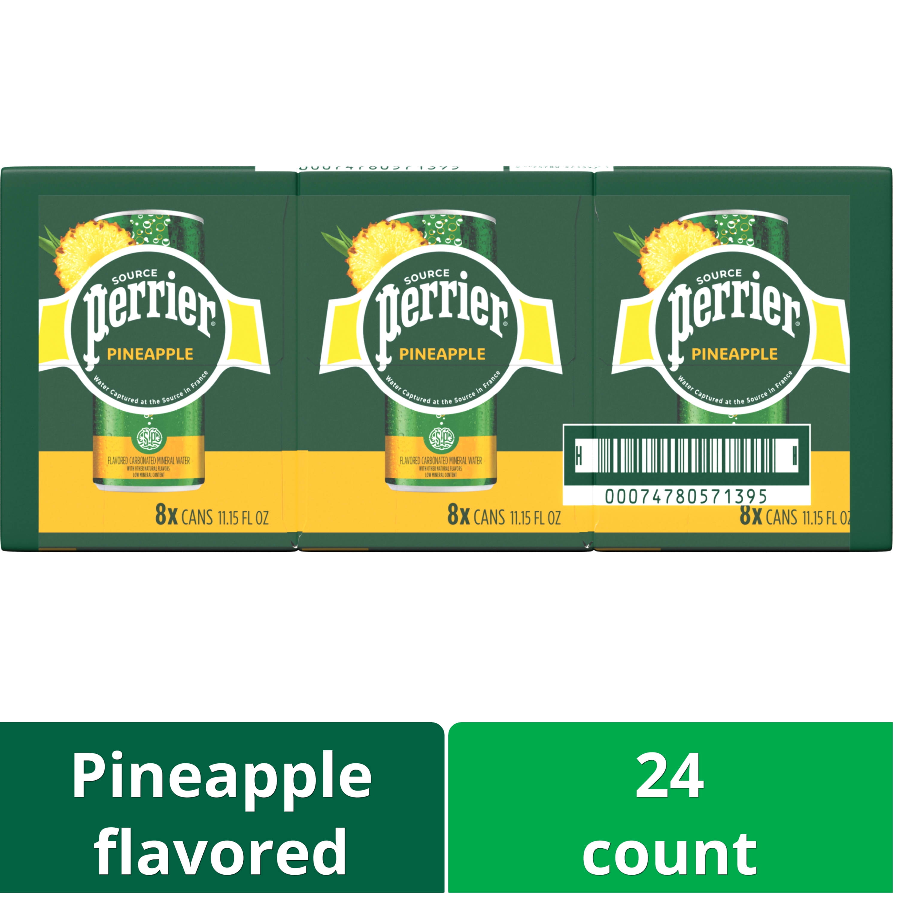 Perrier Pineapple Flavored Sparkling Water Cans (24 Count) 267.6 fl oz ...