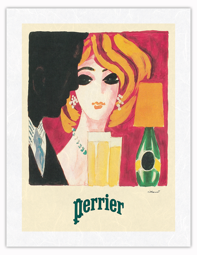 Perrier Sparkling Mineral Water - Vintage French Advertising Poster by ...