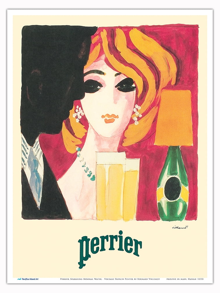 Perrier Sparkling Mineral Water - Vintage French Advertising Poster by ...