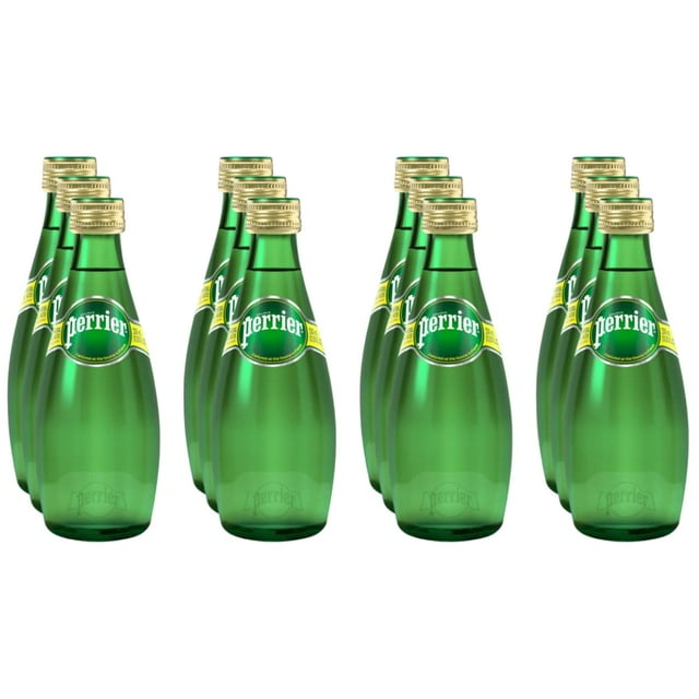 Perrier Bubbly Sparkling Natural Mineral Water, 11 Oz Glass Bottles ...
