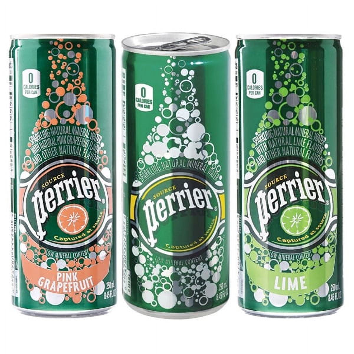 Perrier Sparkling Water Slim Cans Variety Pack 3 Flavors 8.45 Oz Pack ...