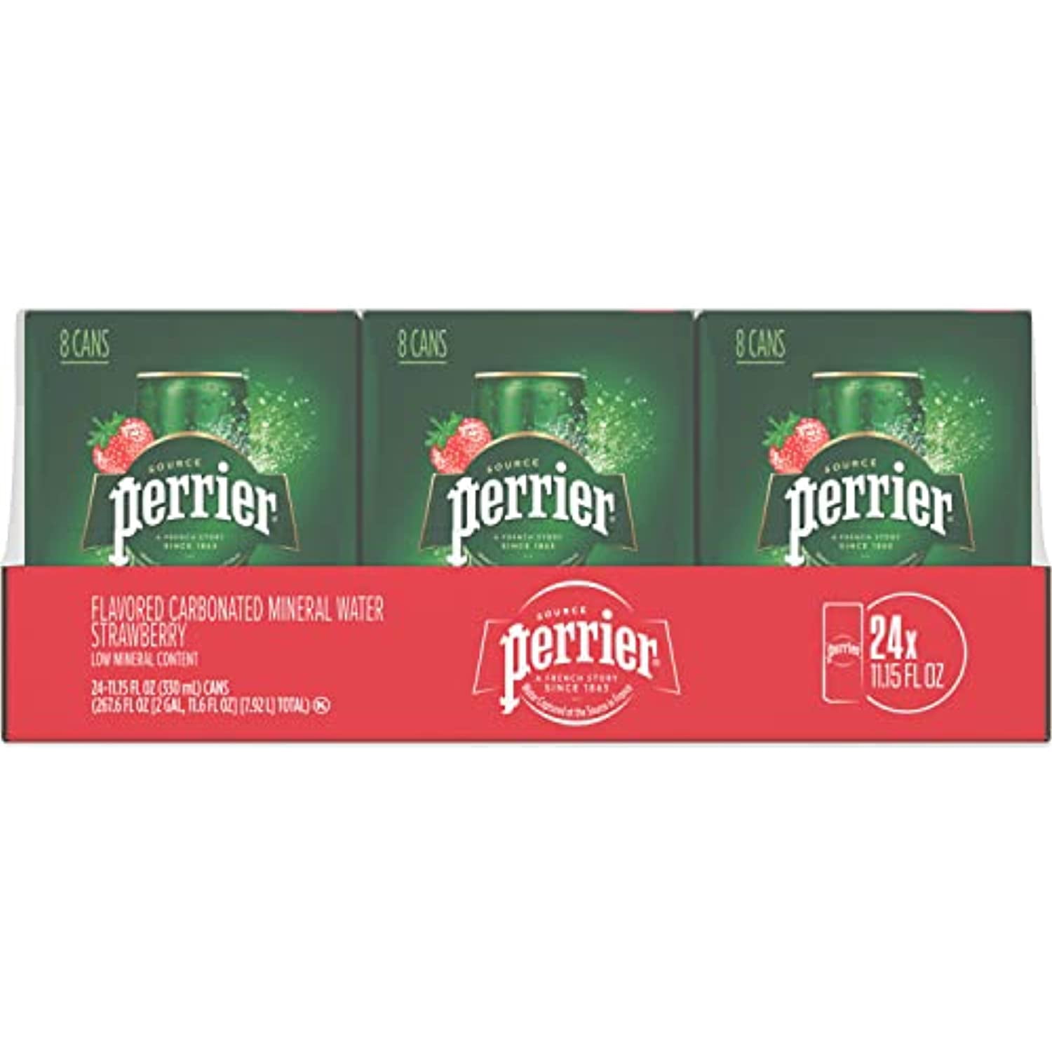 Perrier Strawberry Flavored Sparkling Mineral Water, 11.15 Fl Oz, 24 ...
