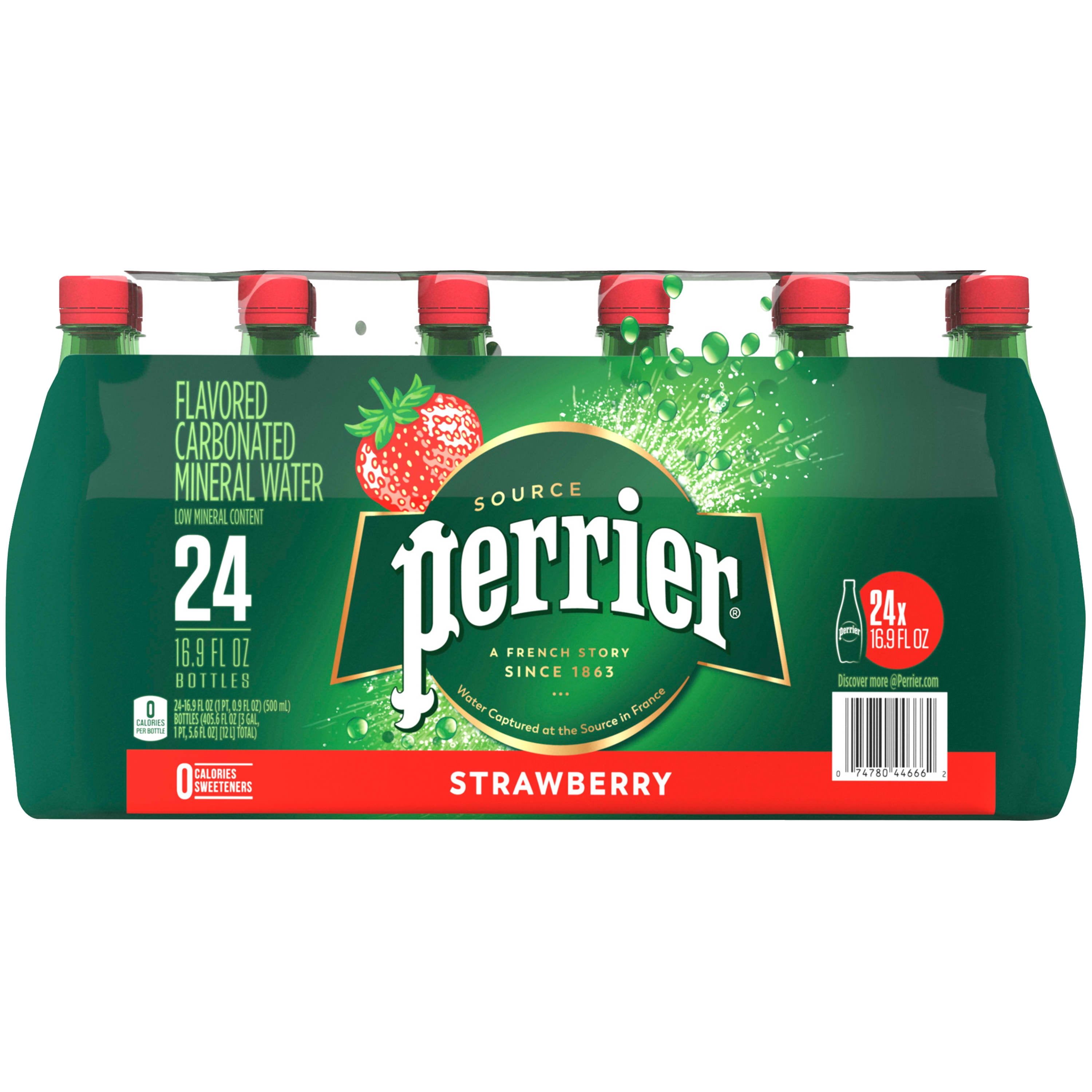 Perrier Strawberry Flavored Sparkling Water, 16.9 FL OZ Plastic Water ...