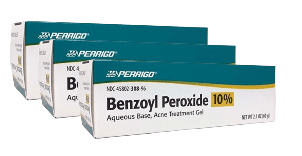 Perrigo 10 % Benzoyl Peroxide Acne Treatment Gel 2.1 oz (Pack of 3 ...