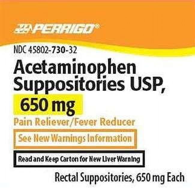 Perrigo Acetaminophen Rectal Suppositories, 650mg, 12 CT - Walmart.com