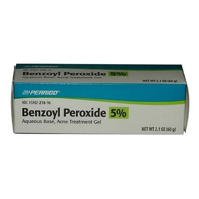Perrigo Topical Benzoyl Peroxide 5% Acne Treatment & Pimple Gel, 2.1 Oz ...