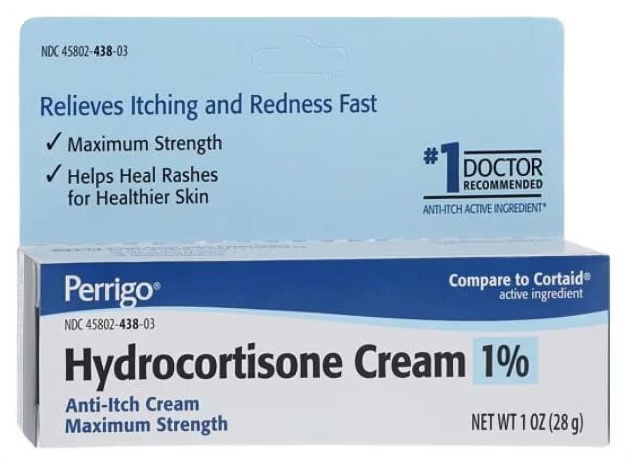Perrigo Hydrocortisone Cream 1% Topical Cream Pack of 2 for RASH, ITCH ...