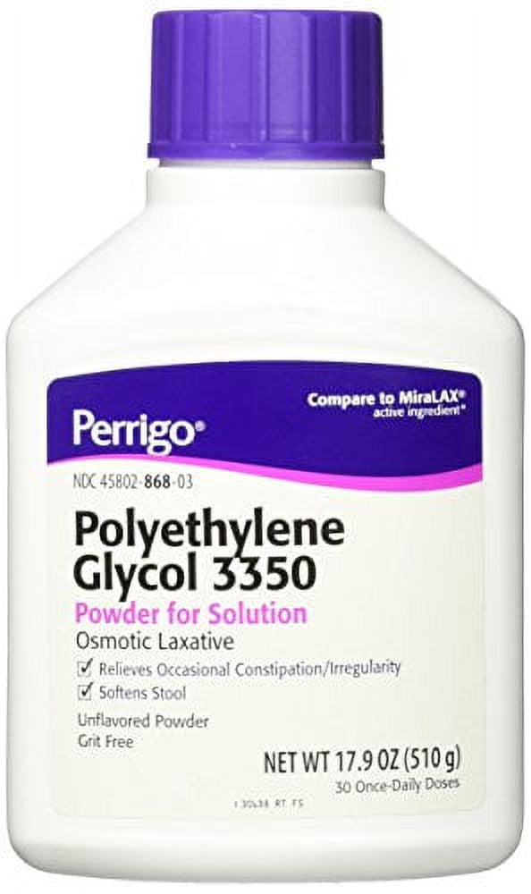 Perrigo Polyethylene Glycol 3350 17.9 Oz (510gm) Powder (Compare to ...