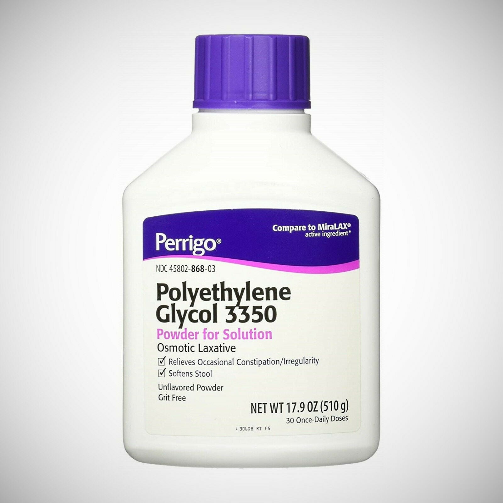 Perrigo Polyethylene Glycol 3350 Osmotic Laxative 17 9 Oz Compare