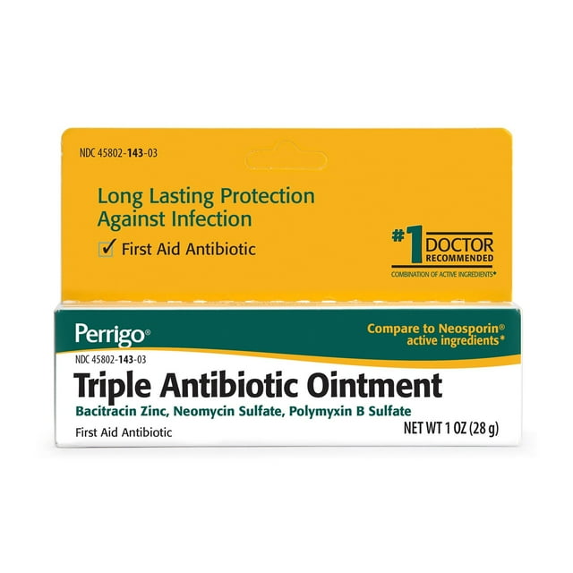 Perrigo Triple Antibiotic Ointment for Bacterial Skin Infections, Wound ...