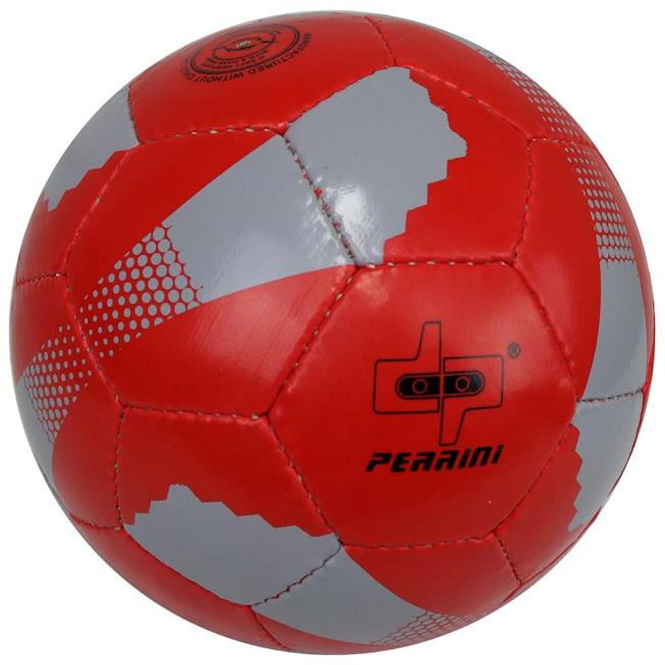 Perrini New Soccer Ball Red/Grey Trim All Weather Indoor Outdoor ...