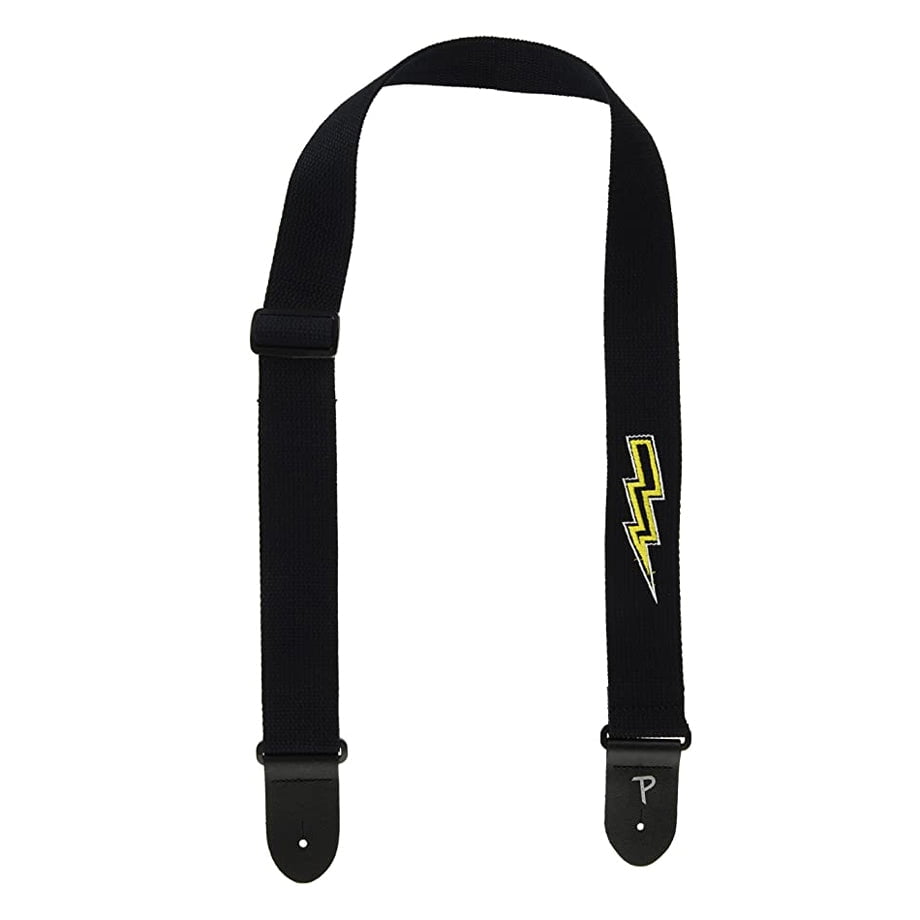 Perris 2 in. Cotton Guitar Strap with Embroidered Lightning Bolt Design ...