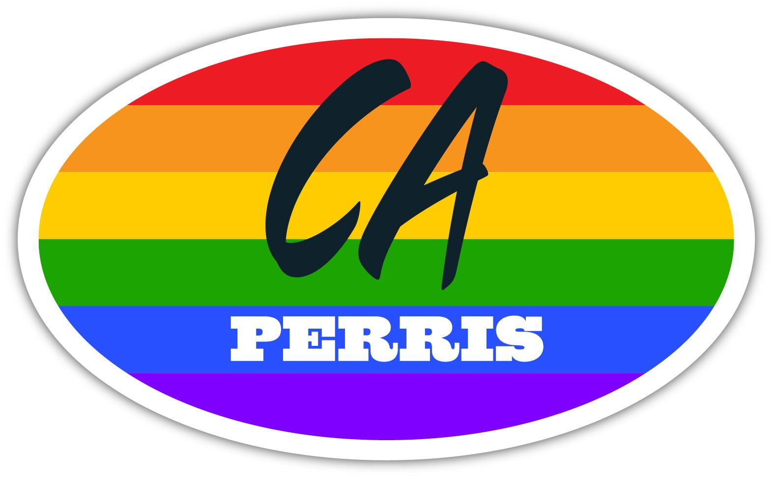 Perris CA California Riverside County Rainbow Pride Flag 6 Stripes ...