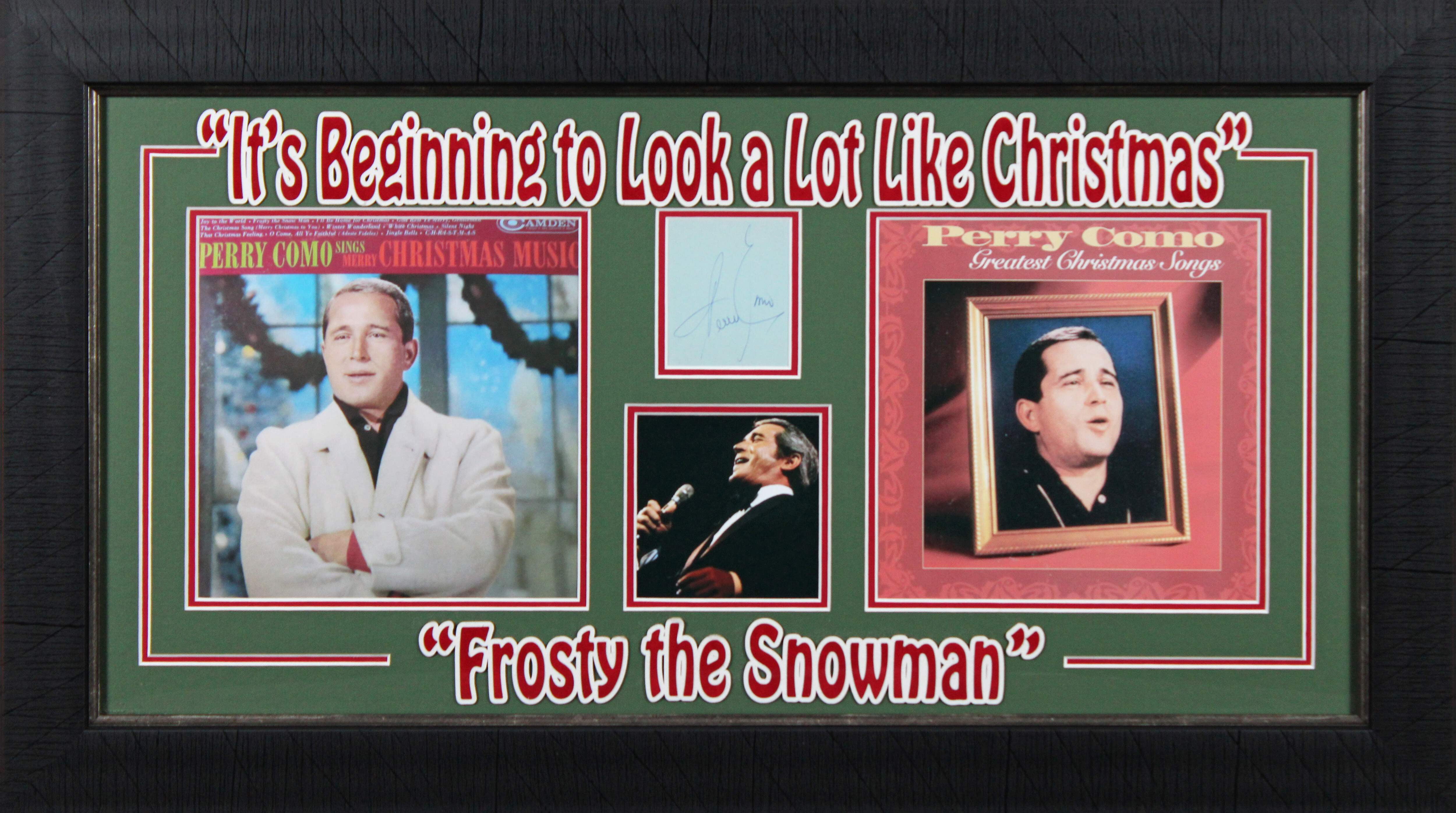 Perry Como Authentic Signed Framed 2.5x3 Album Page Cut Signature BAS # ...