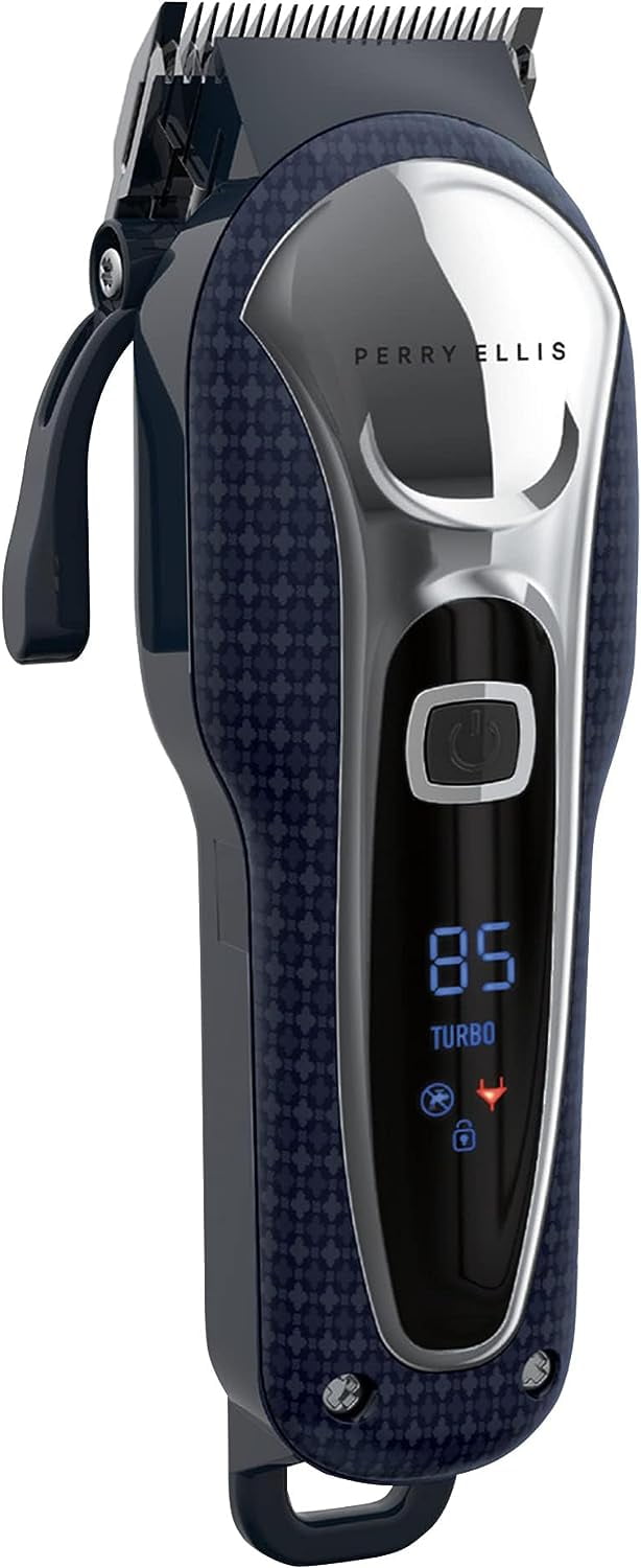 Perry Ellis Cordless Hair Clippers for Men, Blue, LED Display ...
