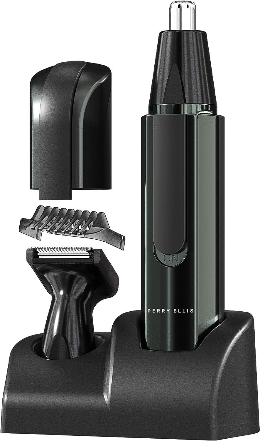 PERRY ELLIS Cordless Men’s Shaving Kit with Adjustable Guide, Portable ...
