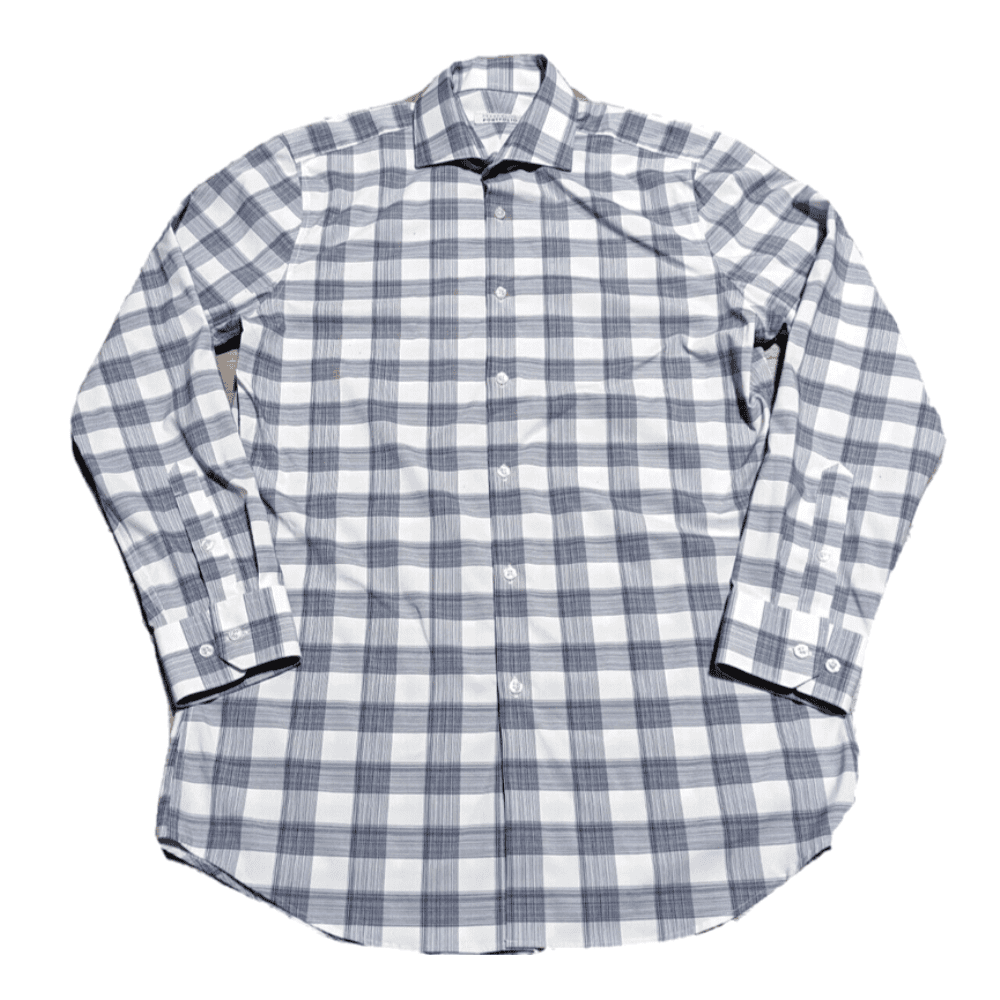 Perry Ellis Men's PORTFOLIO Plaid Dress Shirt Polyester Blue size 18-36 ...