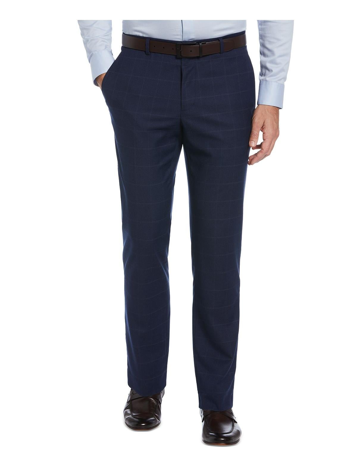 Perry Ellis Men's Slim-Fit Flat Front Dress Pants, Navy, 1 - Walmart.com