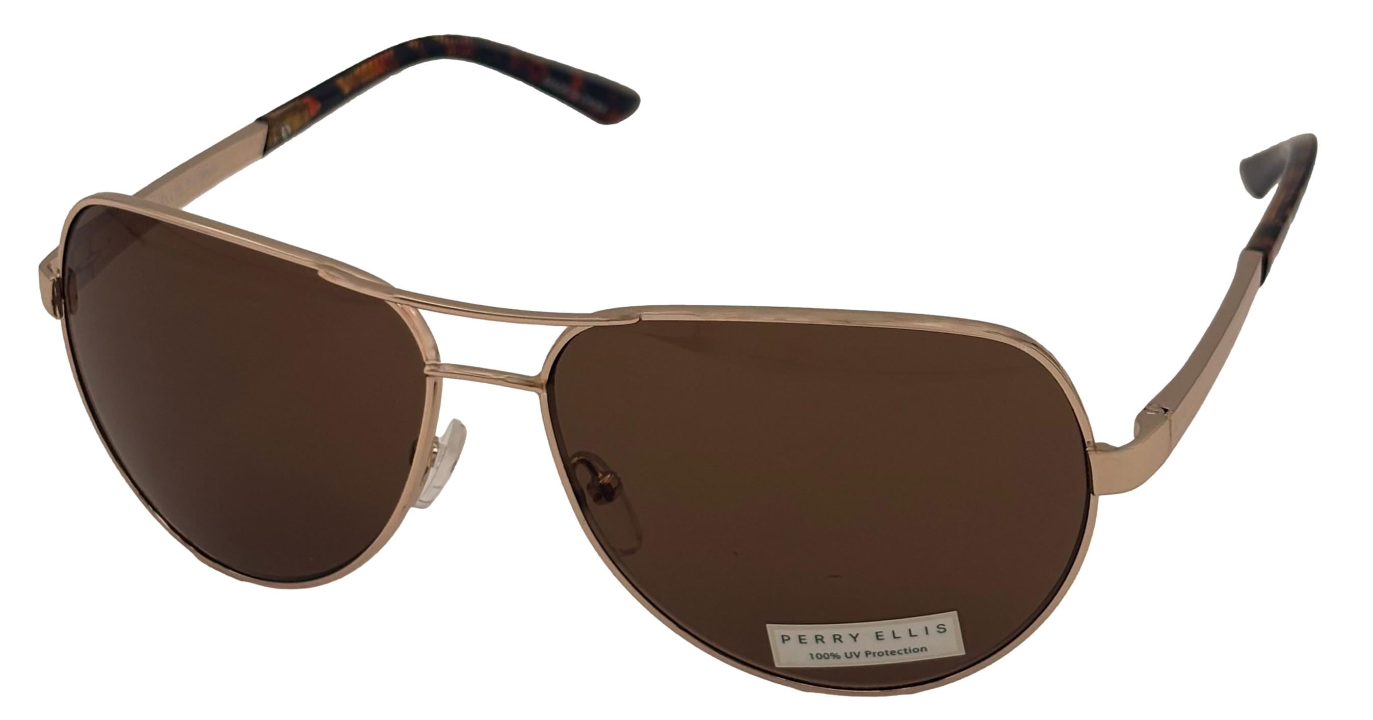 Perry Ellis 100% UV Protection Men's Aviator Sunglasses with Perry ...