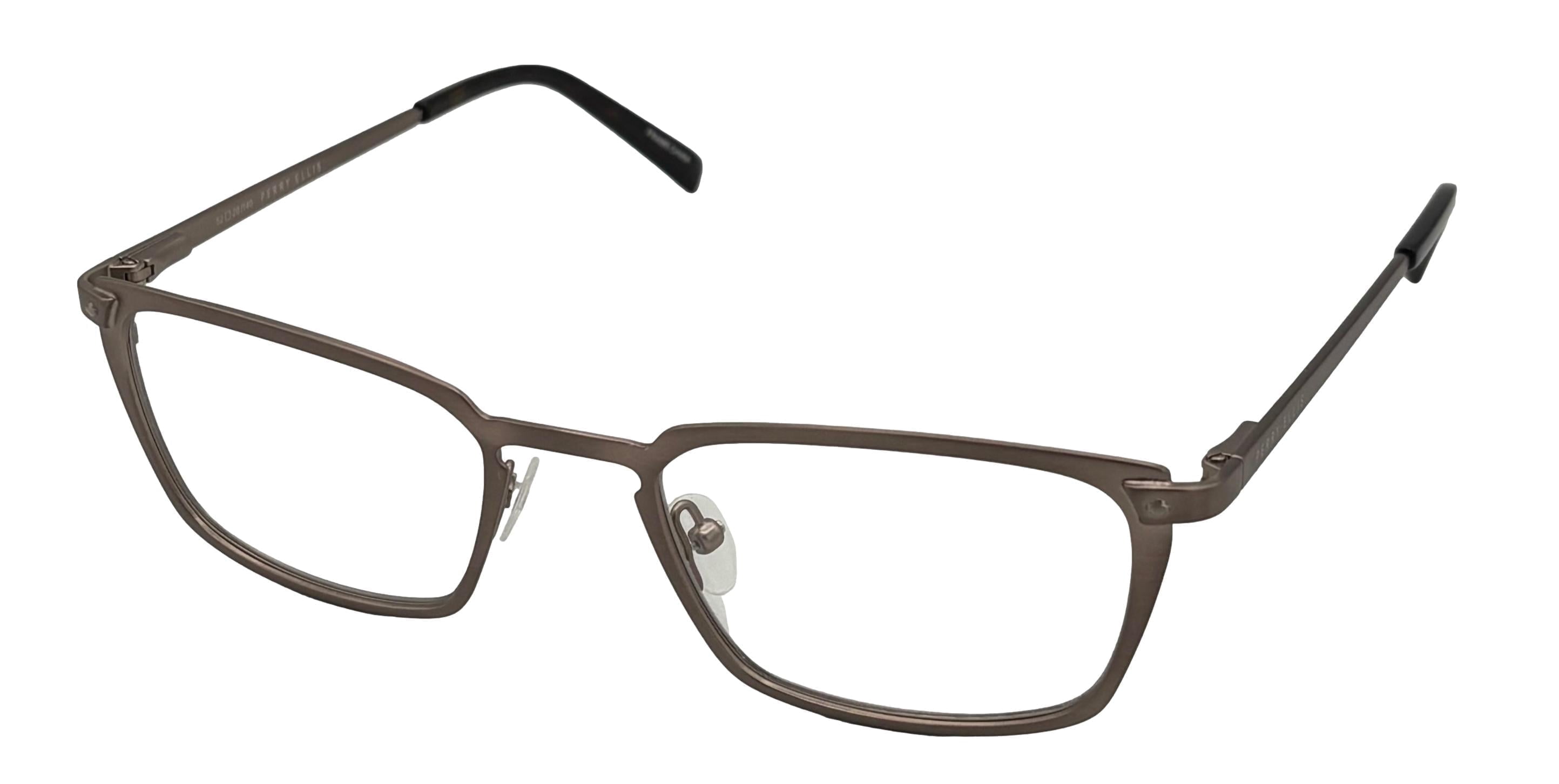 Perry Ellis Mens Eyewear Gunmetal Rectangle Stainless Steel PE 357 3 ...