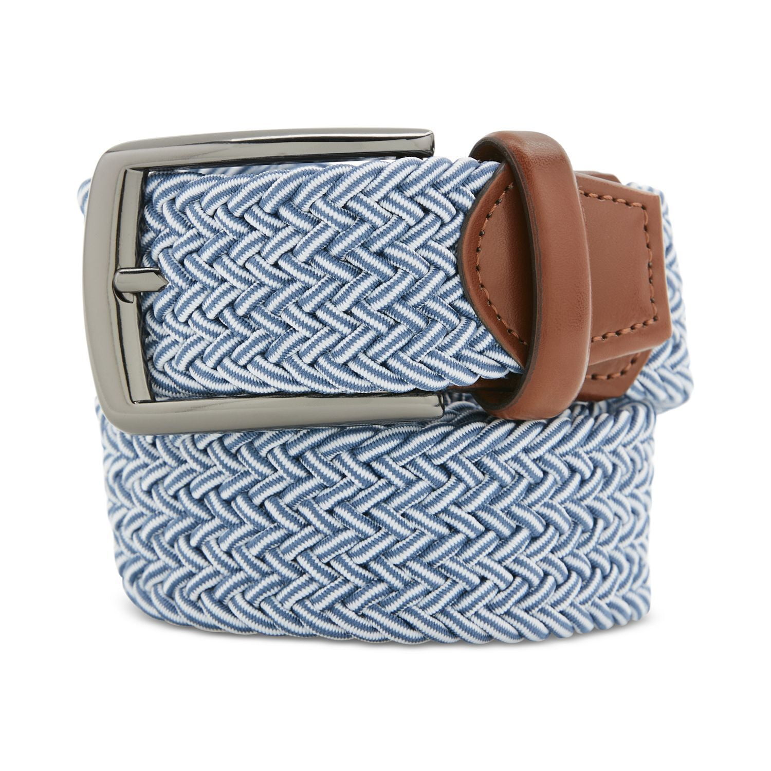 Perry Ellis Mens Portfolio Happy Blue Stretch Woven Belt Lite Blue ...