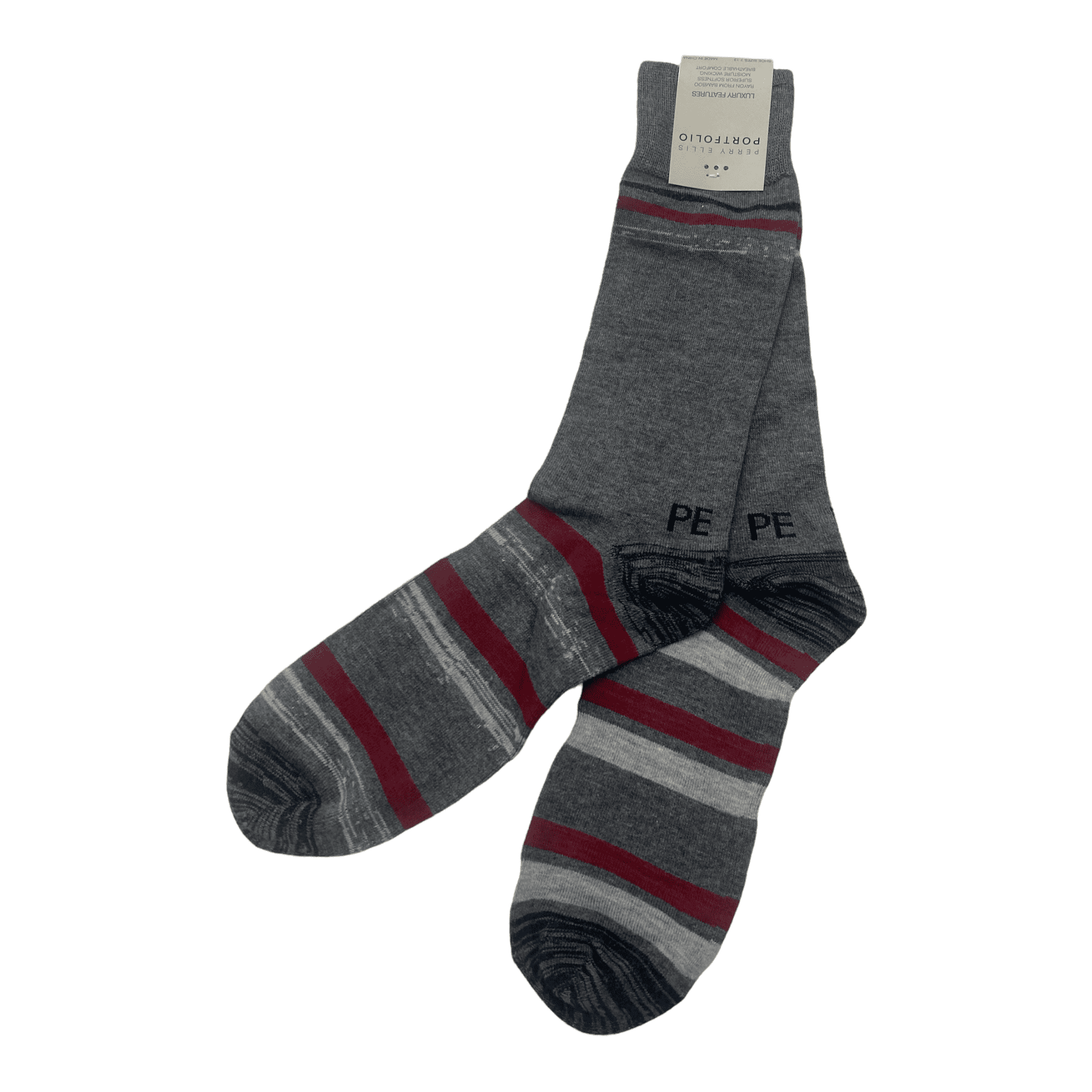 Perry Ellis Mens Red And White Stripe Long Socks - Walmart.com