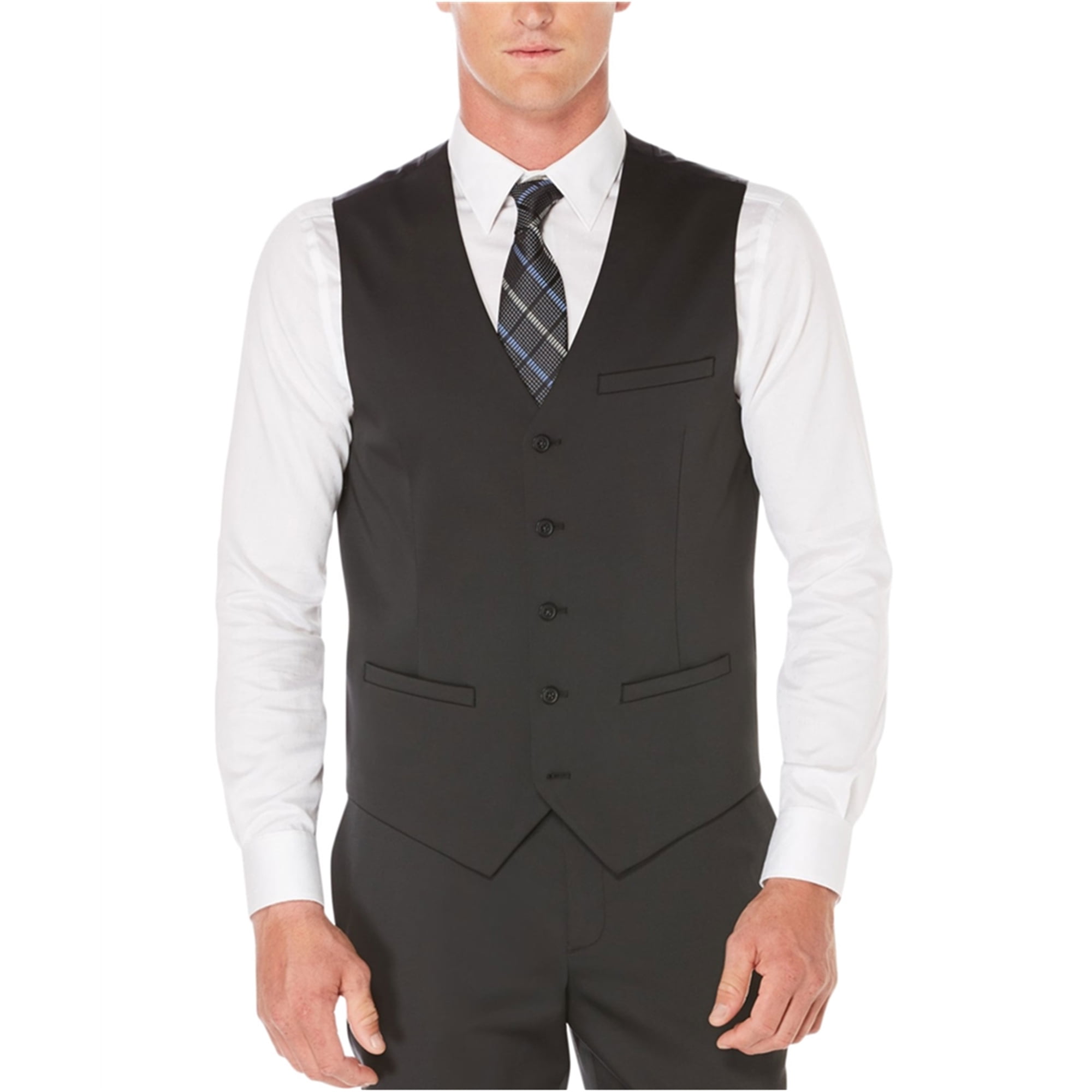 Perry Ellis Mens Techno Slim Fit Five Button Vest - Walmart.com