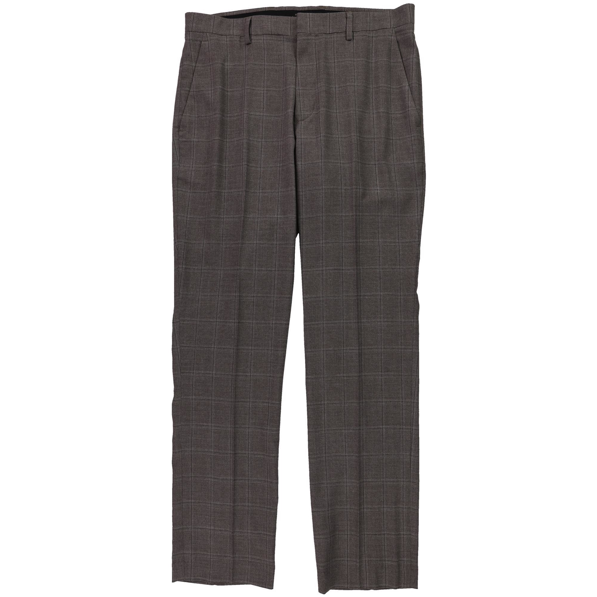 Perry Ellis Portfolio Men's Slim Fit Solid Stretch Pants Brown 38 x 32 ...