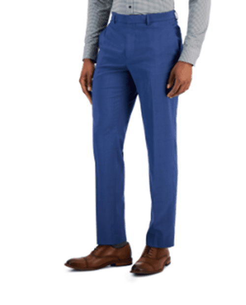 Perry Ellis Portfolio Men's Slim Fit Tonal Windowpane Dress Pants Blue ...
