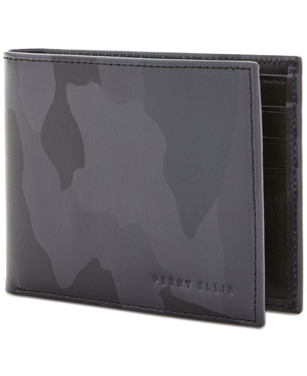Perry Ellis Portfolio Mens Camo Bi-Fold Wallet Black ONE SIZE B4HP ...