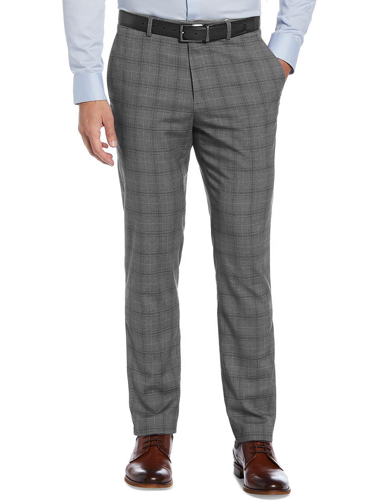 Perry Ellis Portfolio Mens Slim-Fit Flat Front Dress Pants-Mushroom ...