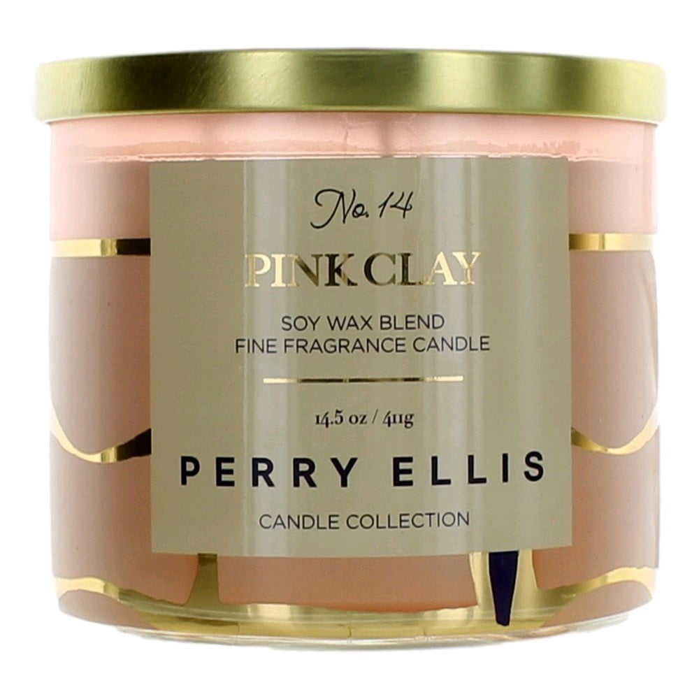 Perry Ellis 14.5 oz Soy Wax Blend 3 Wick Candle - Pink Clay - Walmart.com