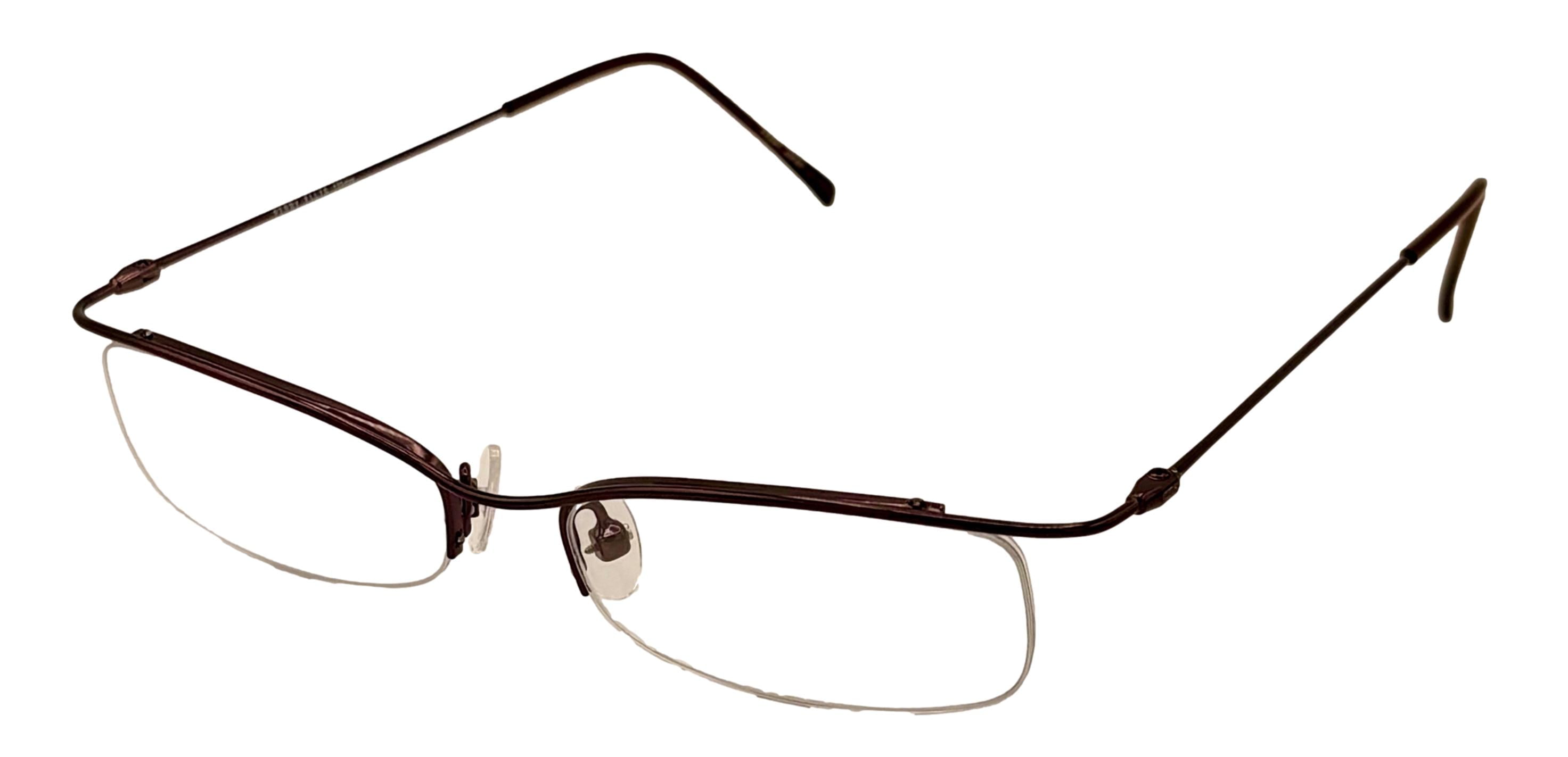 Perry Ellis Womens Brown Rectangle Rimless Metal Eyewear Frame PE 203 ...