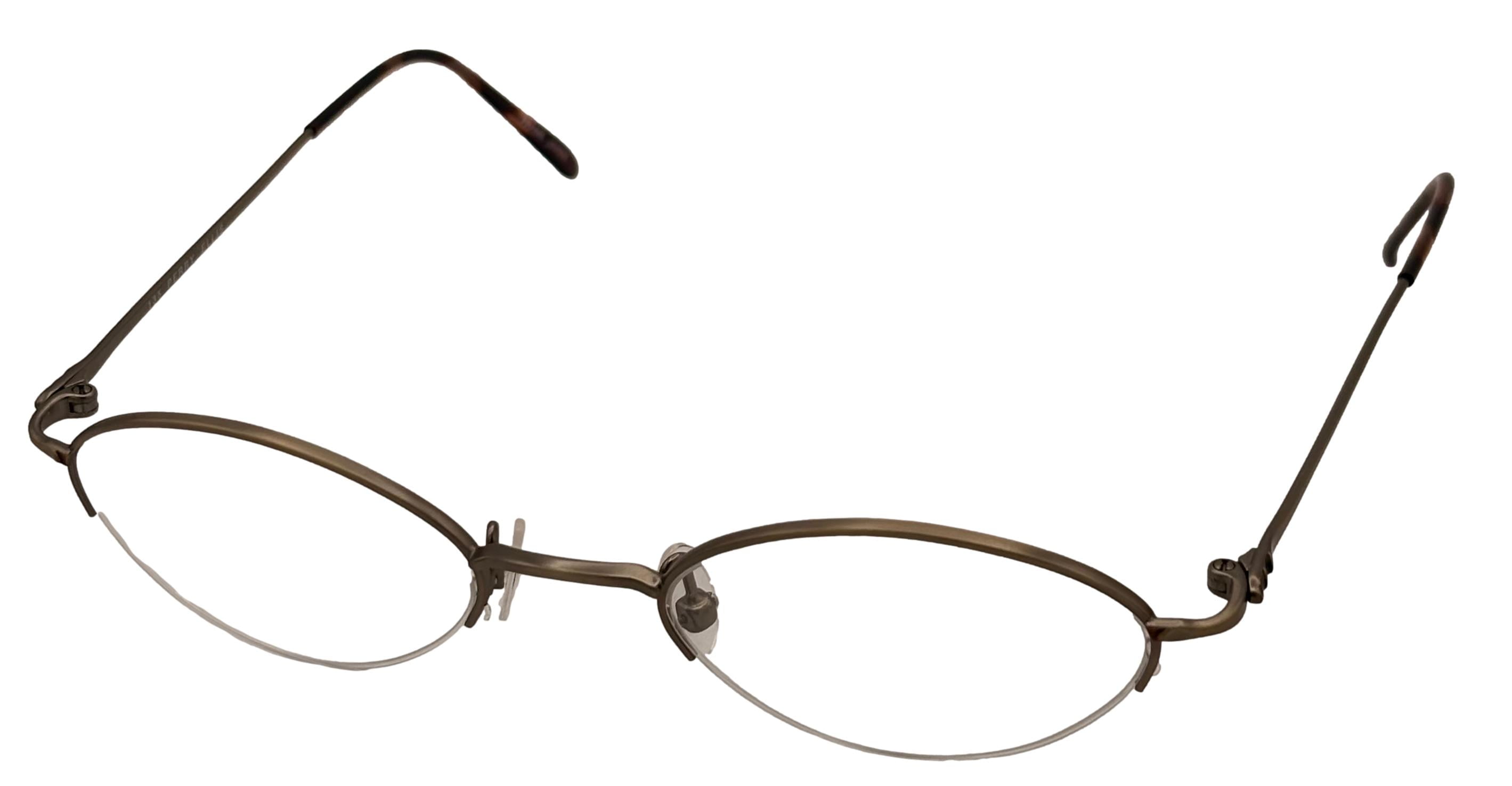 Perry Ellis Womens Eyeglass Rimless Oval Metal Frame 179 Desert Gold ...