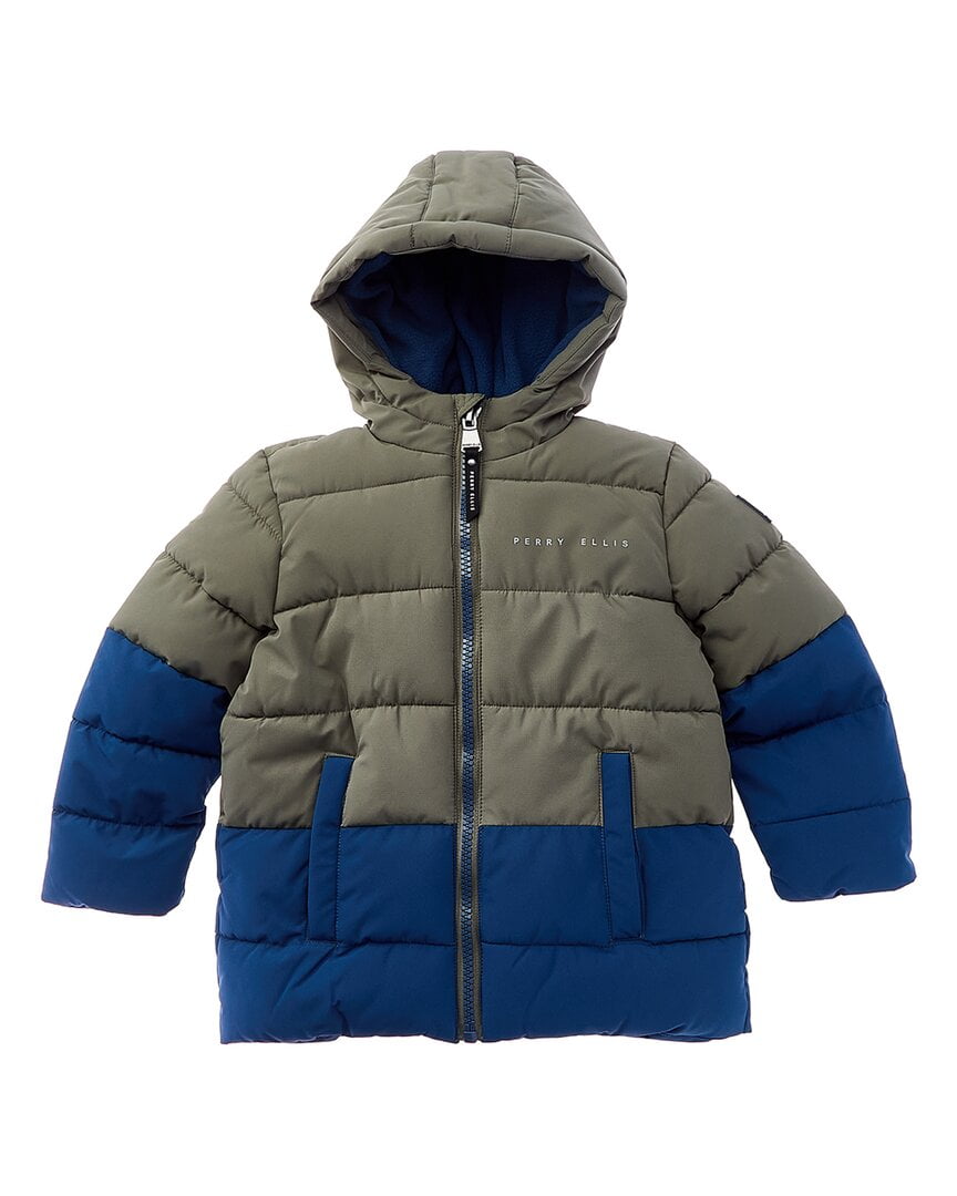 Perry Ellis boys 2-Tone Block Ripstop Puffer Jacket, 5, Red - Walmart.com