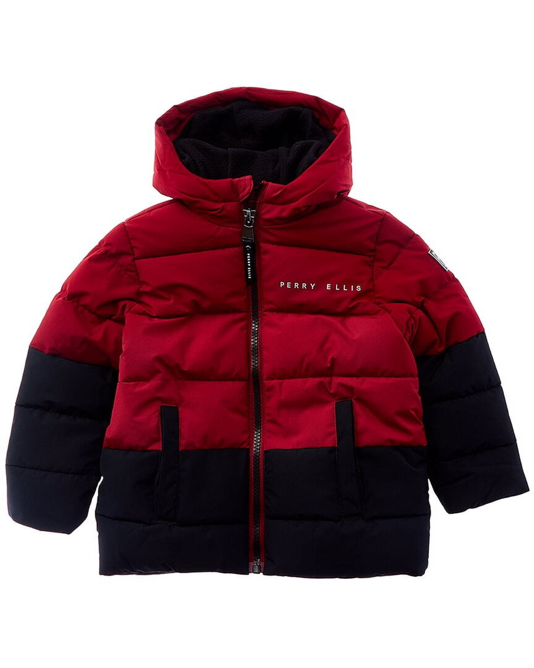 Perry Ellis boys Two-Tone Block Ripstop Puffer Jacket, 14/16, Red - Walmart.com