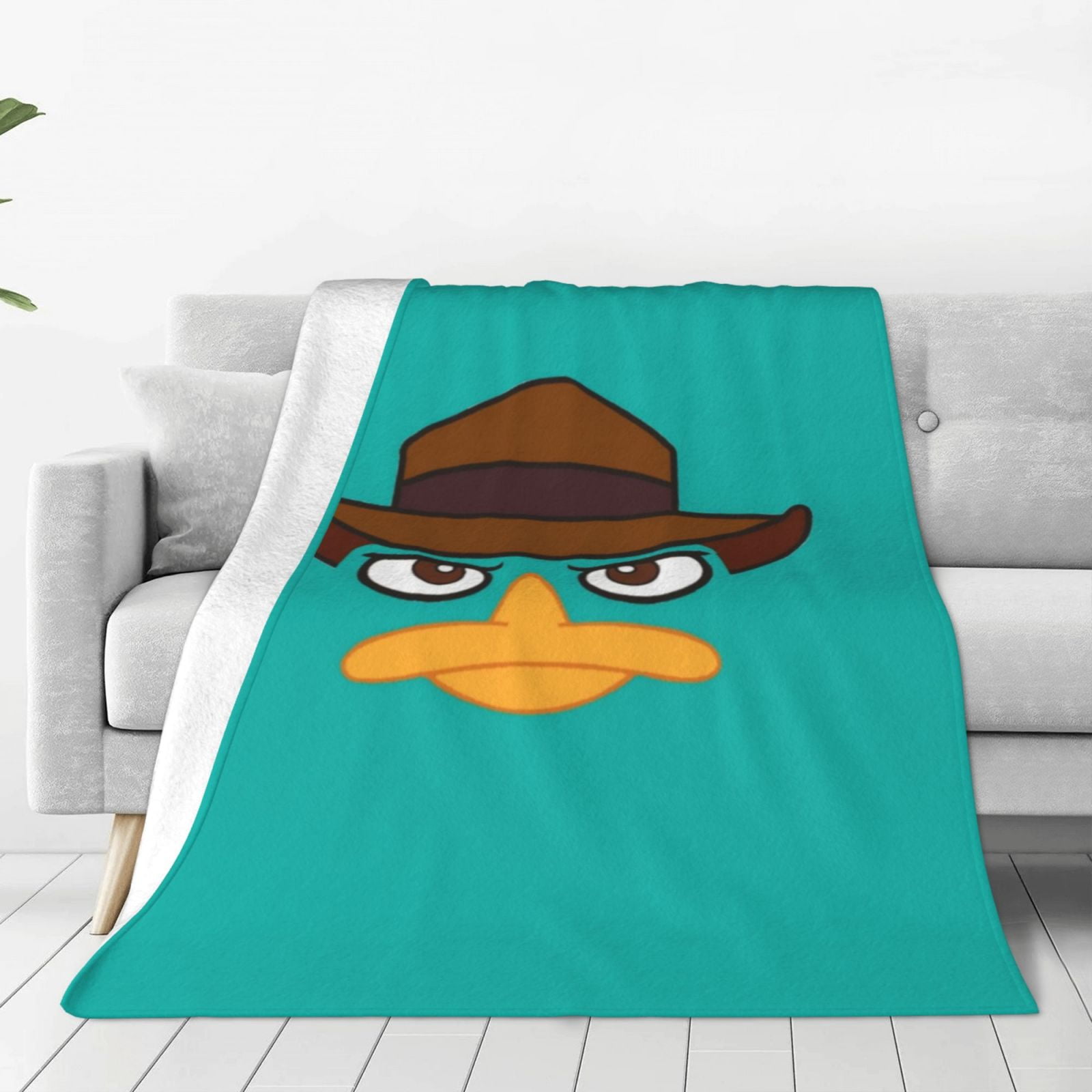 Perry The Platypus Blanket Cute Character All Season Warm Fuzzy Plush ...