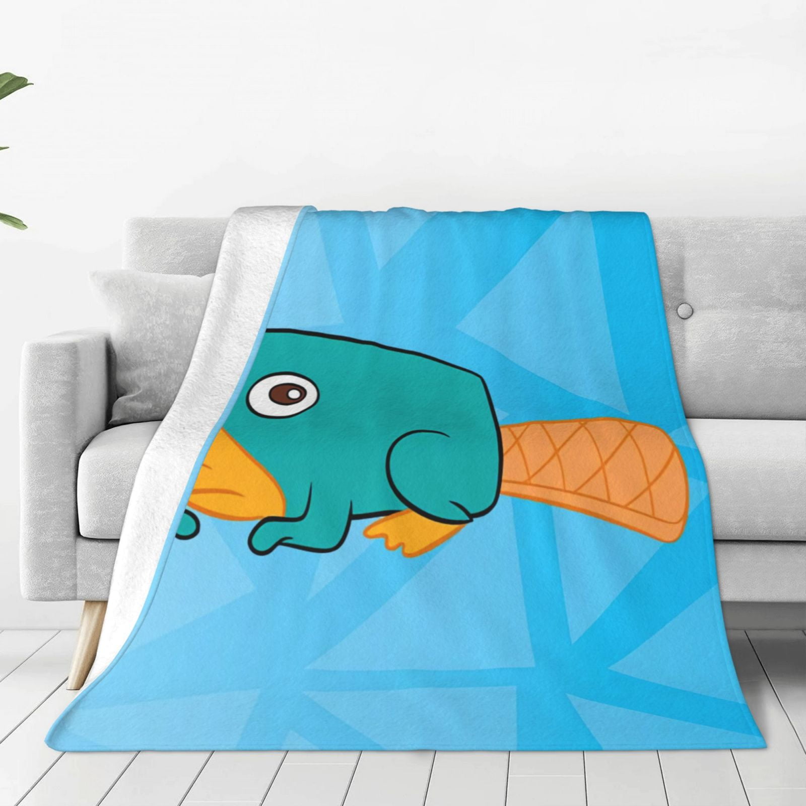 Perry The Platypus Blanket Cute Character All Season Warm Fuzzy Plush ...