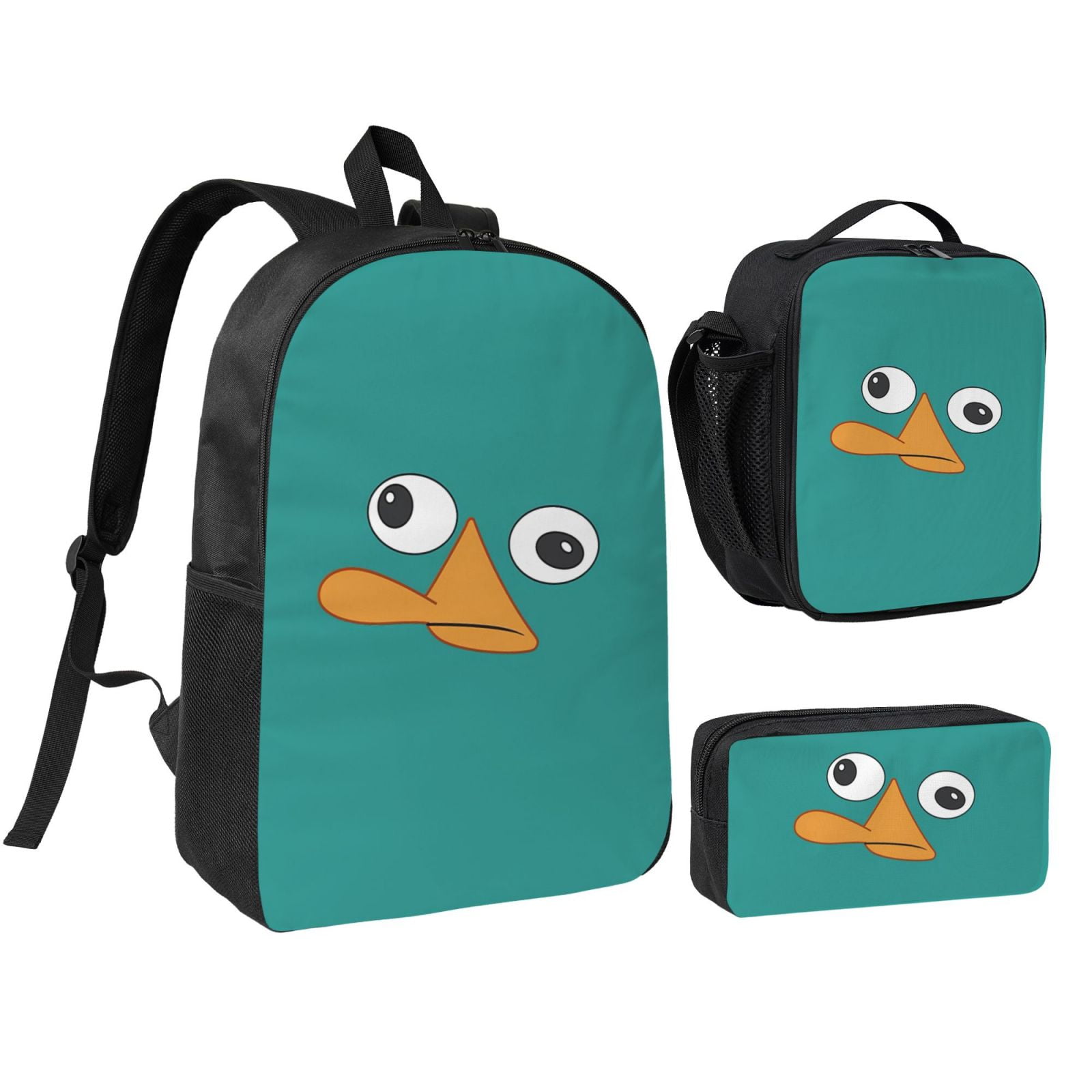 Perry The Platypus Laptop Backpack 3 Piece Set with Lunch Box And ...