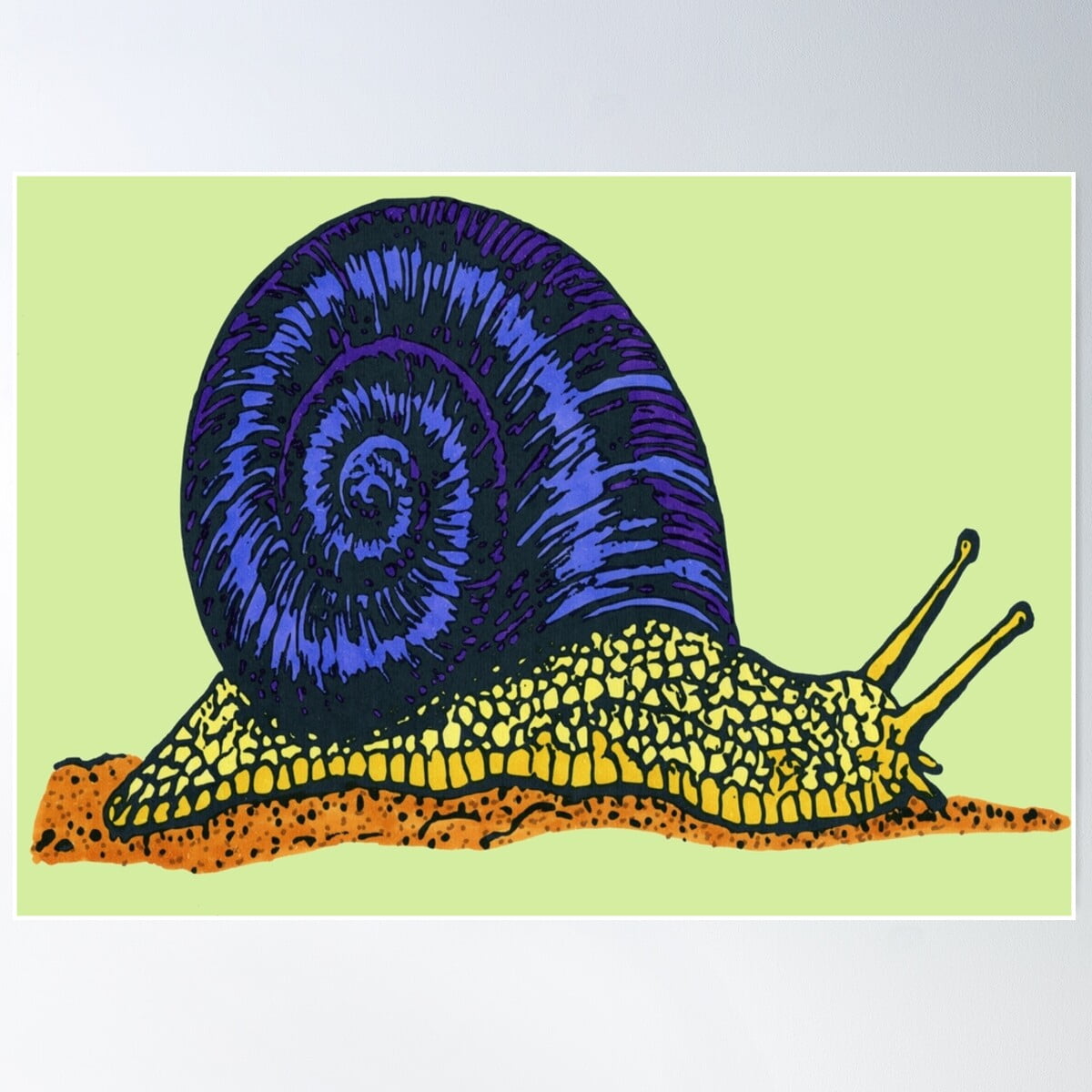 Perry The Snail Poster Wall Art, Modern Wall Decor For Living Room ...