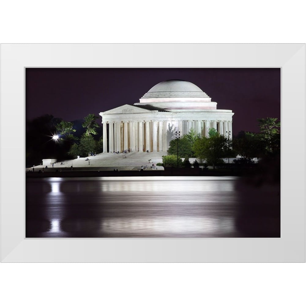 Perry, William 24x17 White Modern Wood Framed Museum Art Print Titled - Jefferson Memorial and ...