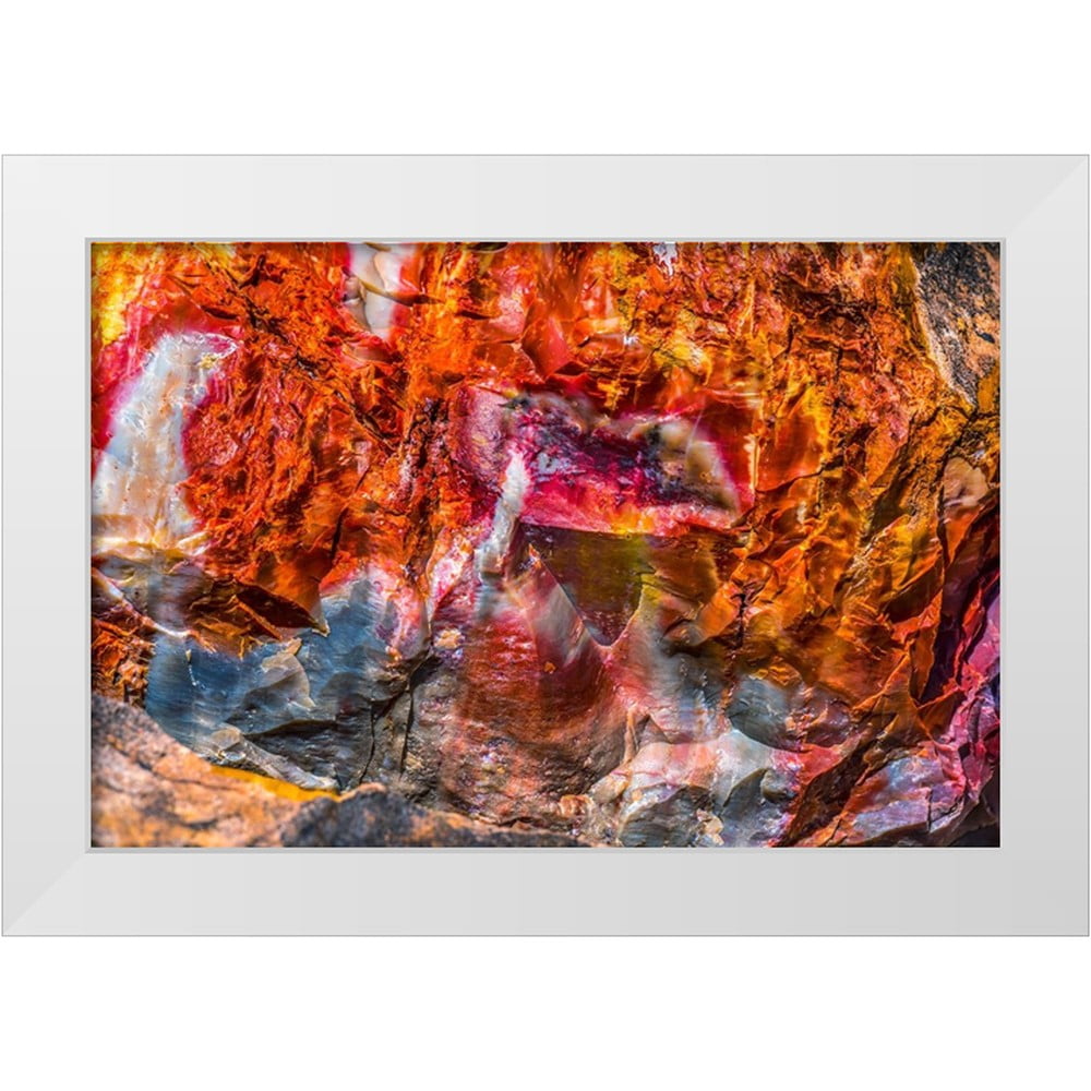 Perry, William 32x23 White Modern Wood Framed Museum Art Print Titled - Red-orange and yellow ...