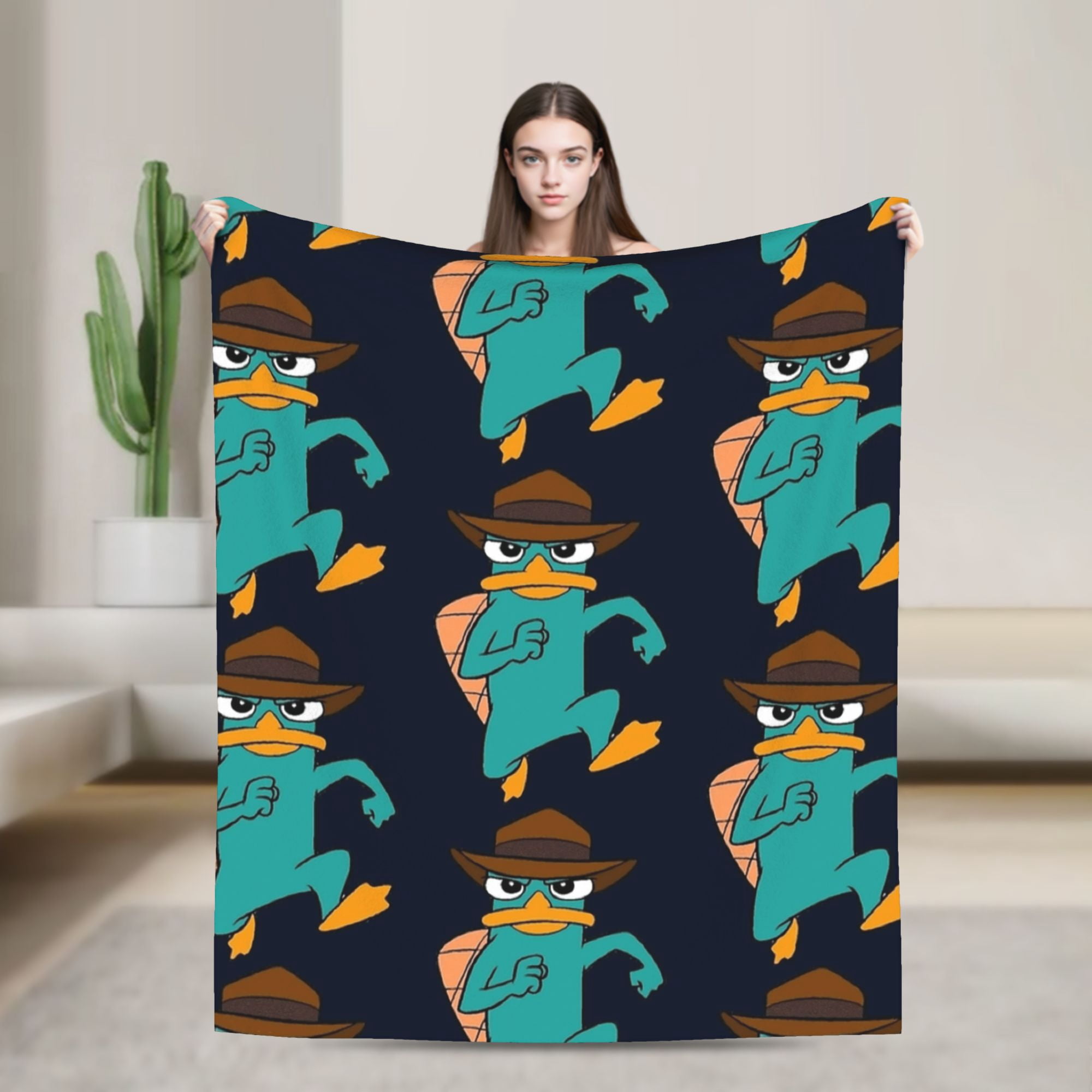 Perry the Platypus Blanket Quality Warm Soft Throw Blanket Autumn Youth ...
