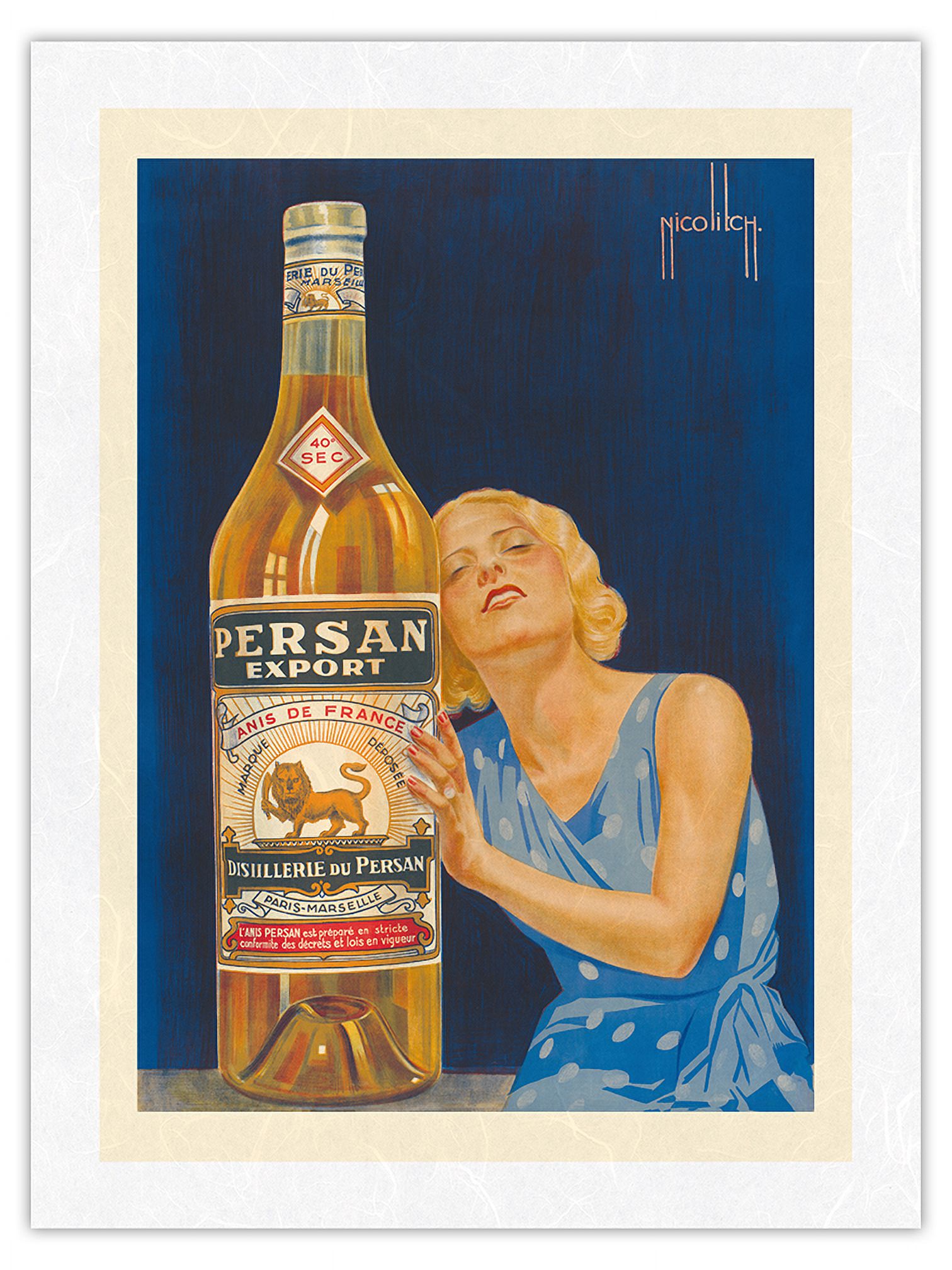 Persan Export - Anise from France - Vintage Advertising Poster by Obrad ...